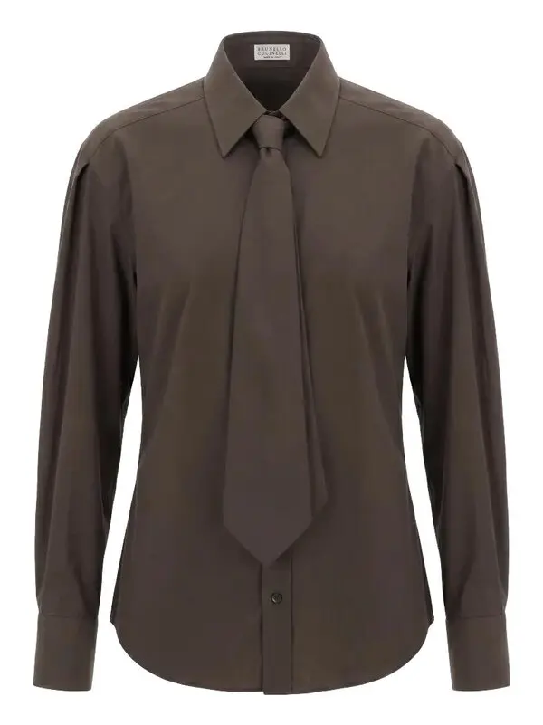 Brunello Cucinelli Tie Shirt - Brown