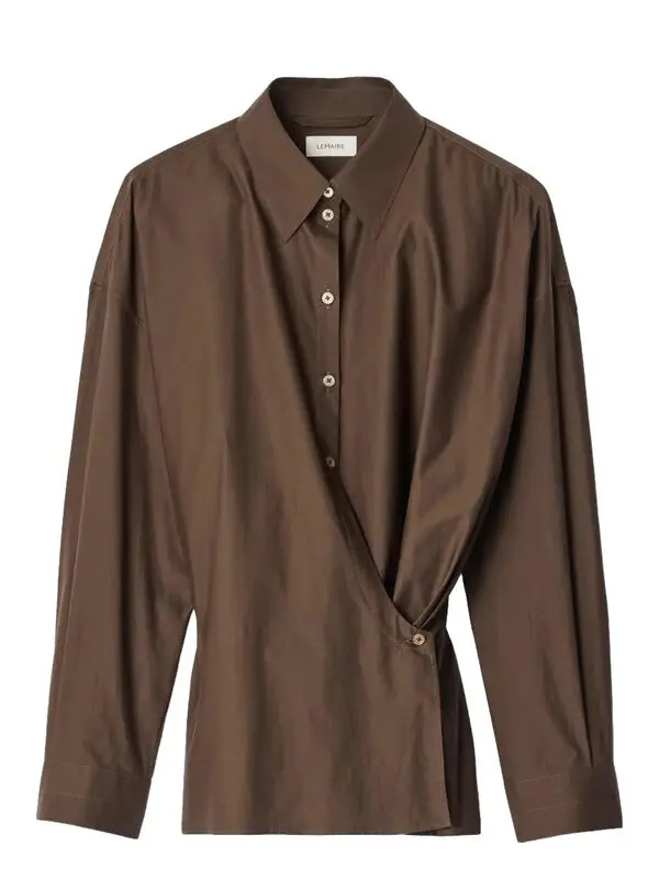 LEMAIRE Cotton Twisted Shirt - Brown