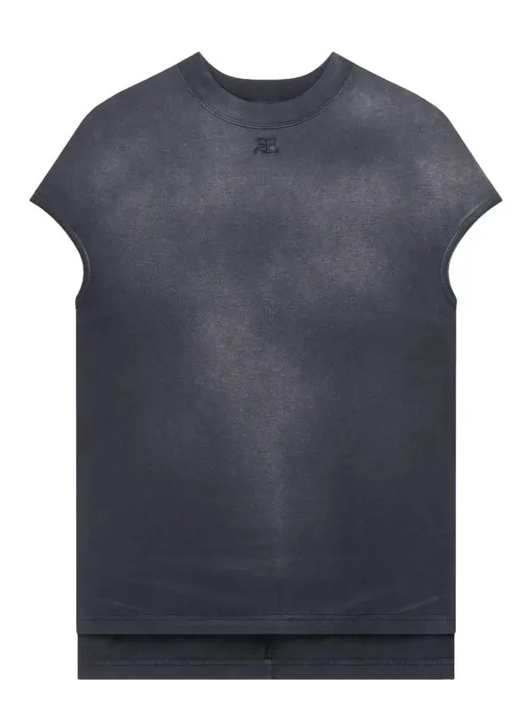COURREGES Oversized Solarized T-shirt - Black