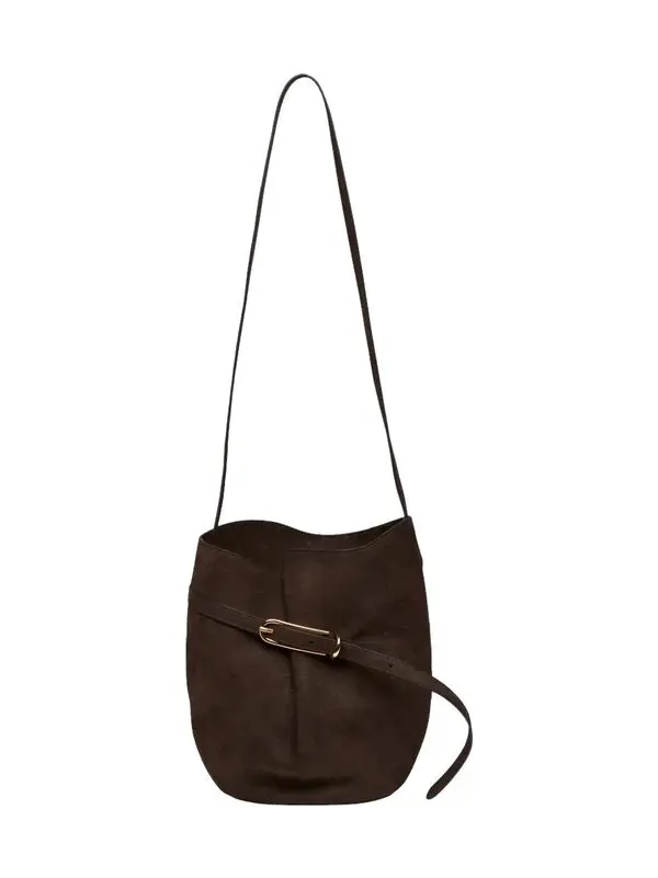 LIFFNER Leather Belted Bucket Bag - Brown