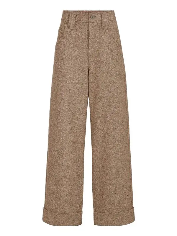 Brunello Cucinelli Tweed Trousers - Beige