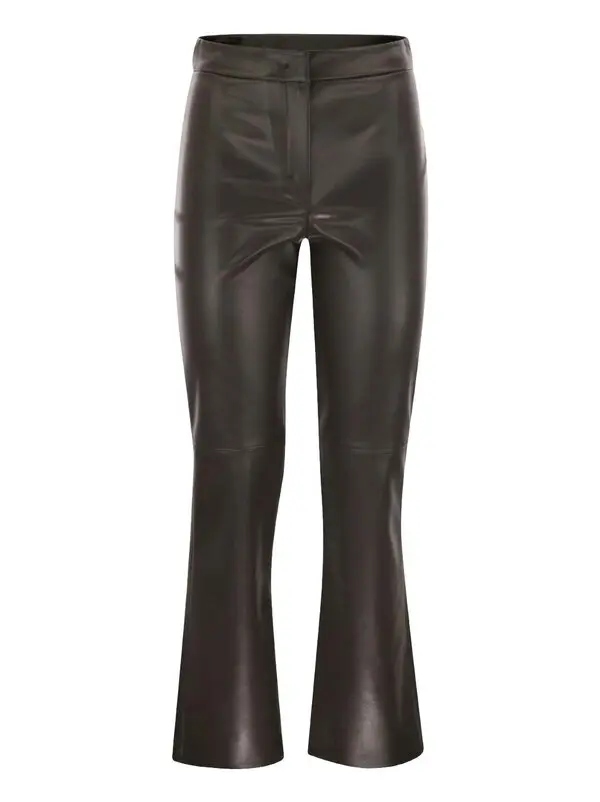 Max Mara Faux Leather Trousers - Brown