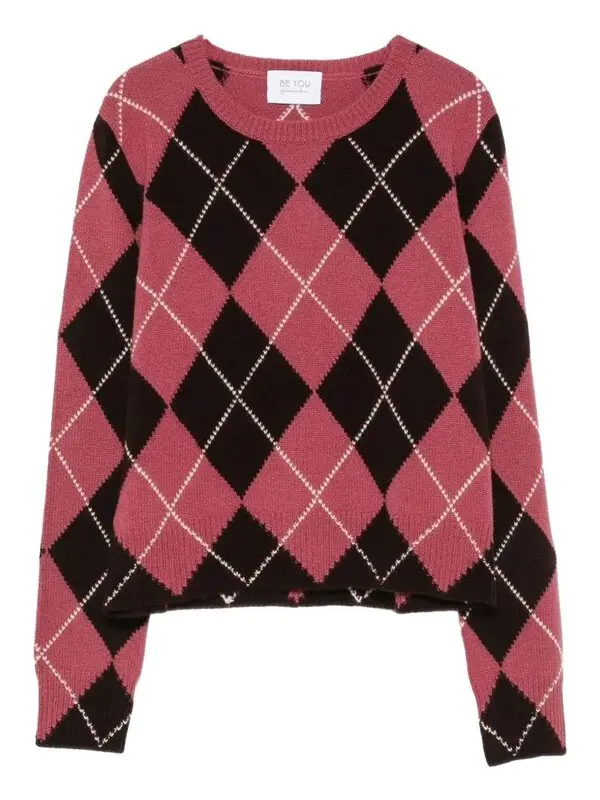 BE YOU Cashmere Diamond Sweater - Pink