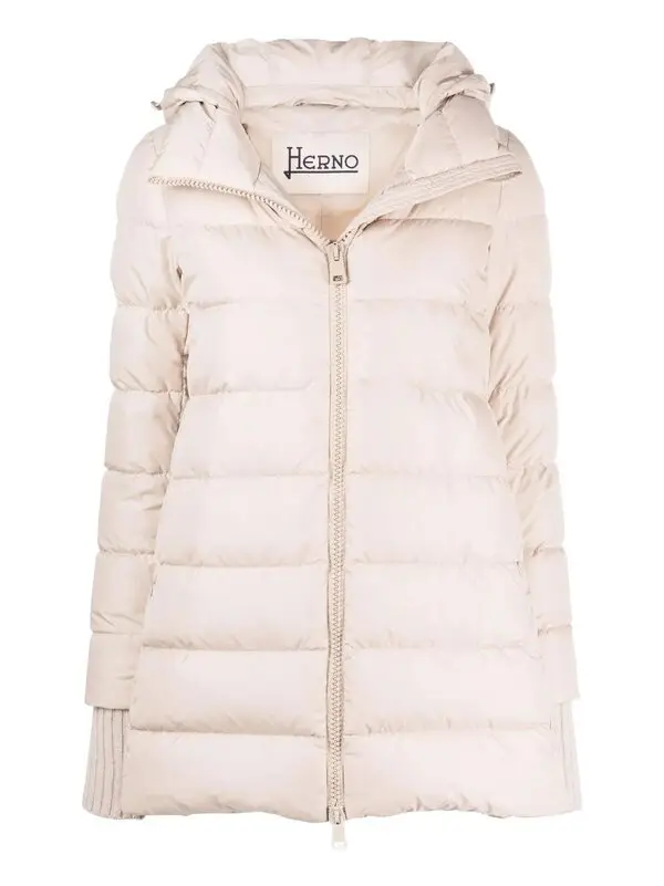 Herno A-shape Chamonix Hooded Puff Coat - Beige