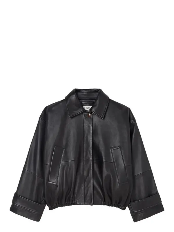 RÓHE Leather Blouson - Black