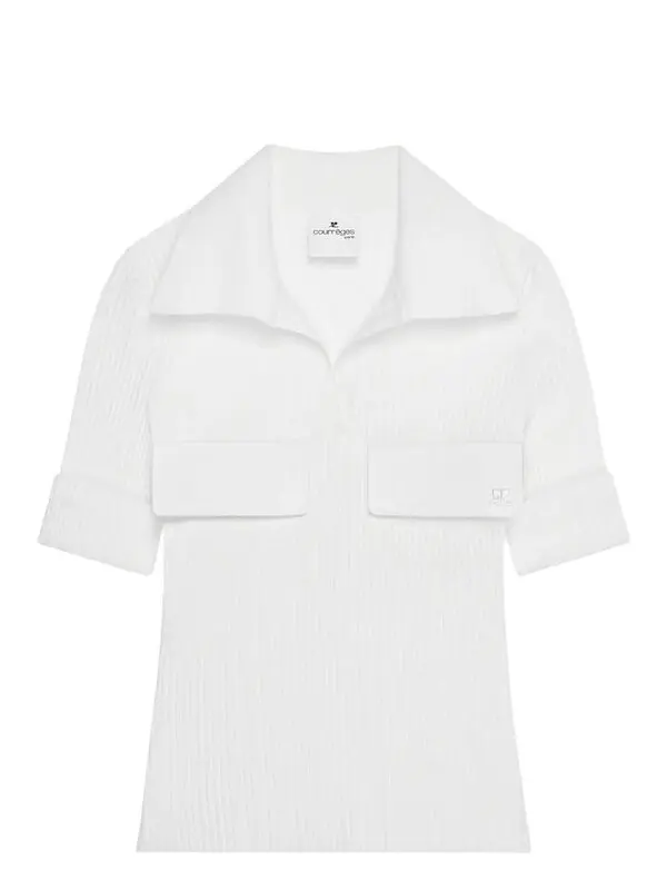 COURREGES Ribbed Polo - White