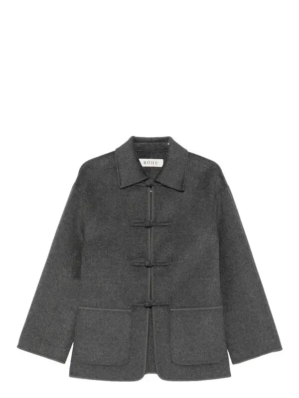 RÓHE Double-faced Wool Pankou Closure Jacket - Gray