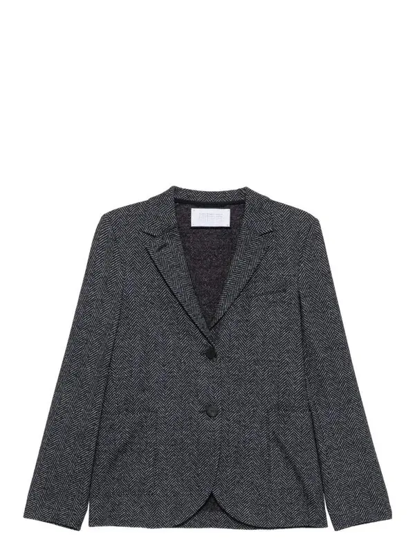 Harris Wharf London Stand Up Collar Blazer - Blue