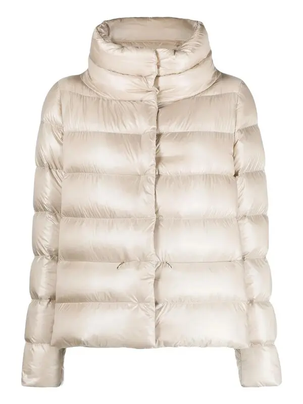 Herno High Neck Collar Puff Coat - Beige