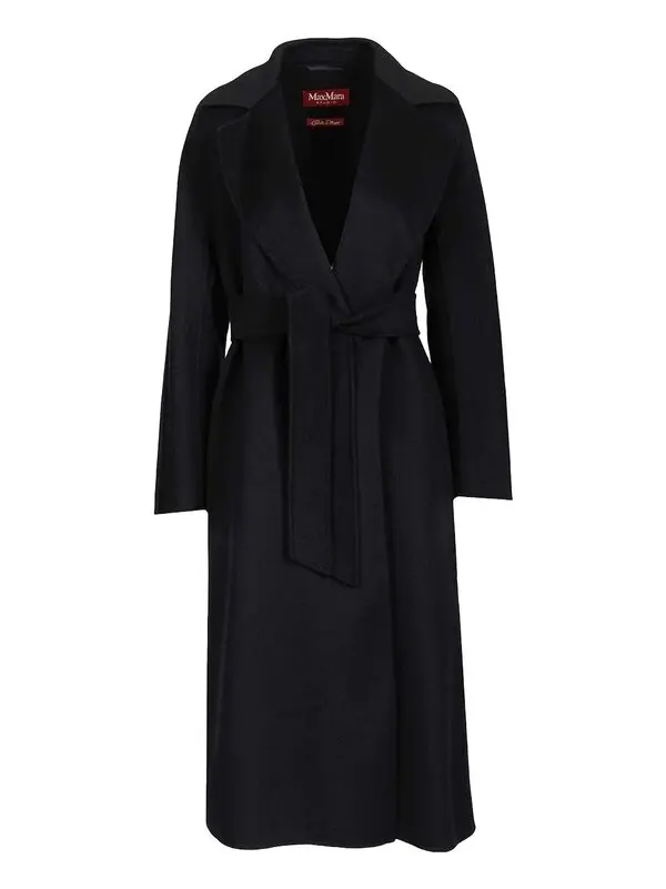 Max Mara Cles Long Belted Coat - Black
