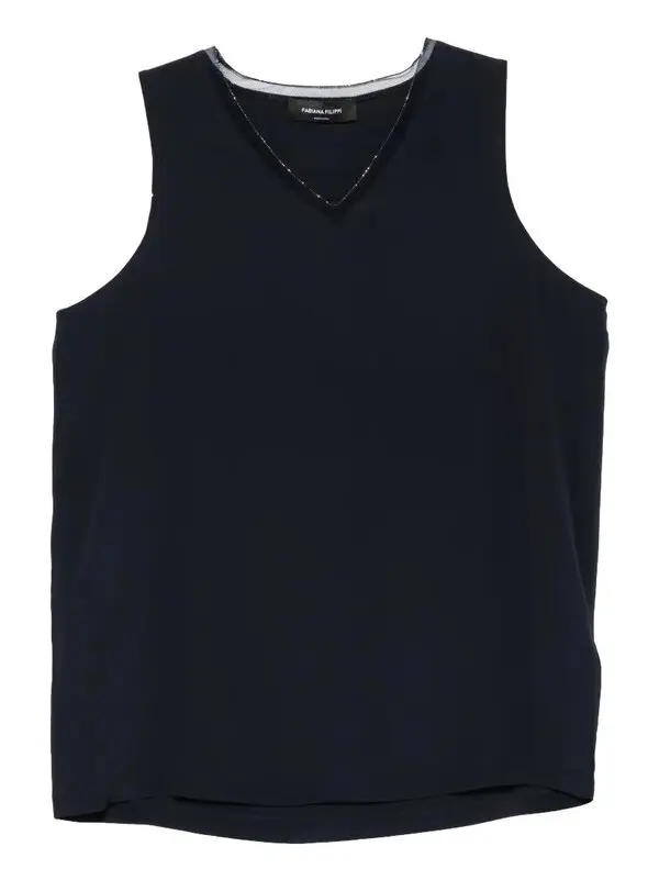 Fabiana Filippi V-neck Sleeveless Top - Blue