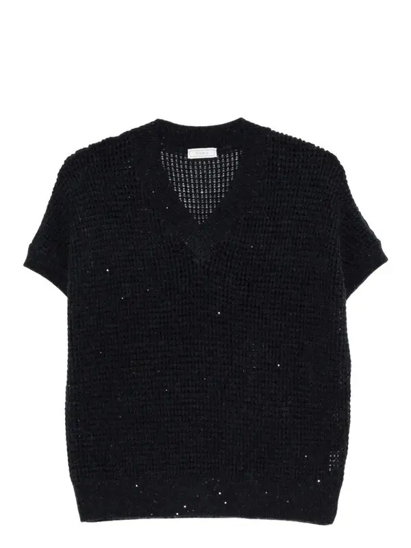 Peserico Embroidered Sequin Sweater - Blue