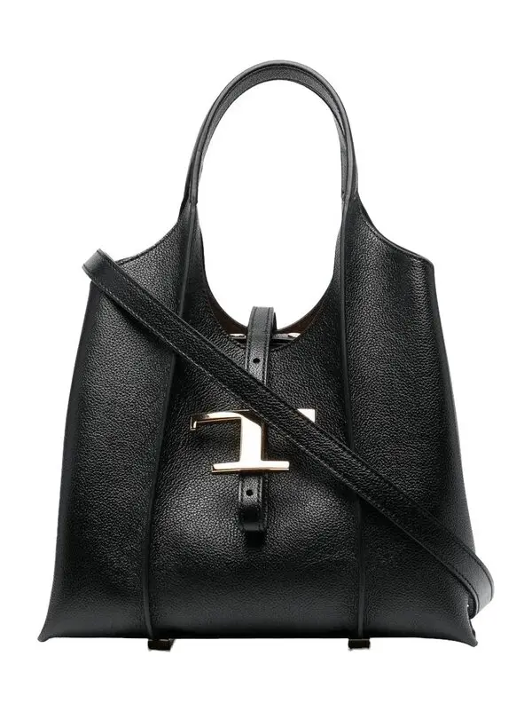 TOD'S T Timeless Shopping Bag In Leather Mini - Black
