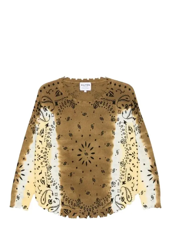 KUJTEN Cashmere Crew Neck Sweater - Beige
