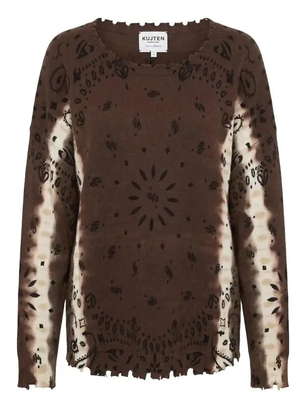 KUJTEN Cashmere Crew Neck Sweater - Brown