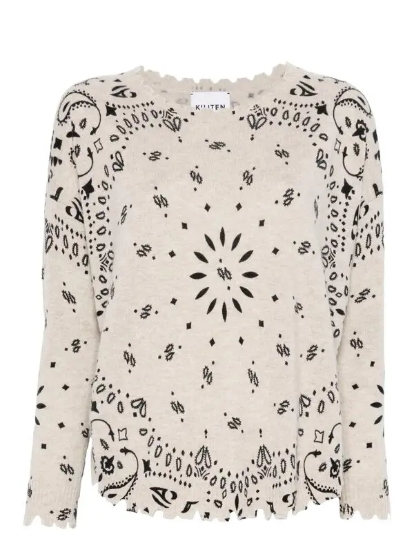 KUJTEN Cashmere Mela Bandana Sweater - Beige