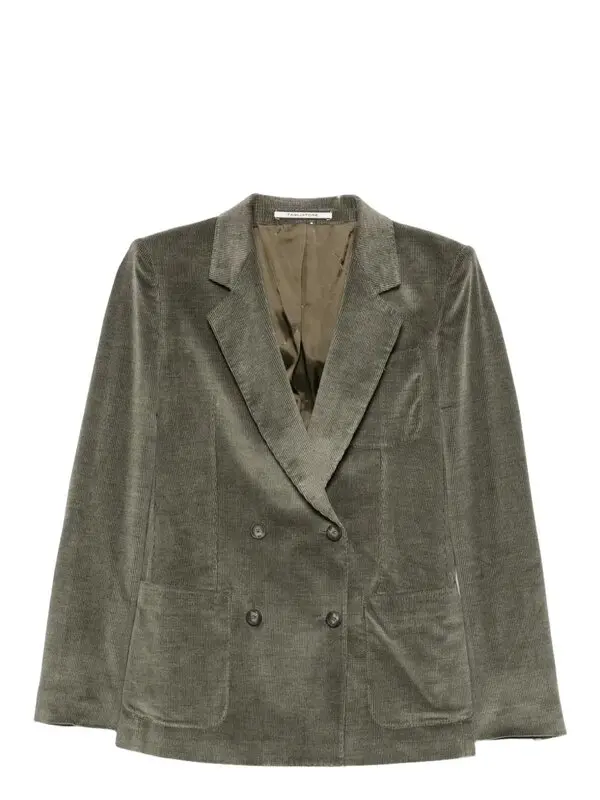 Tagliatore Nayade Velvet Double-breasted Blazer - Green