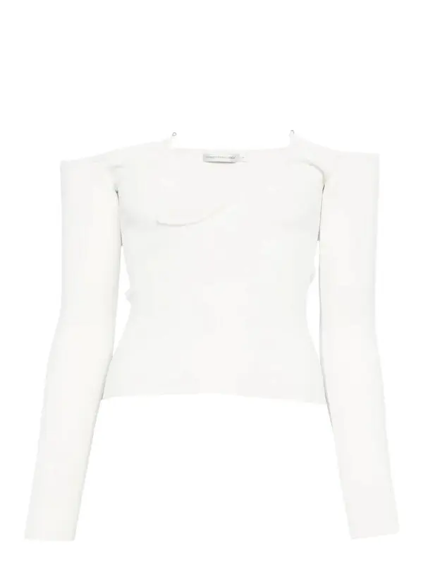 Christopher Esber Odessa Arced Knit Top - White