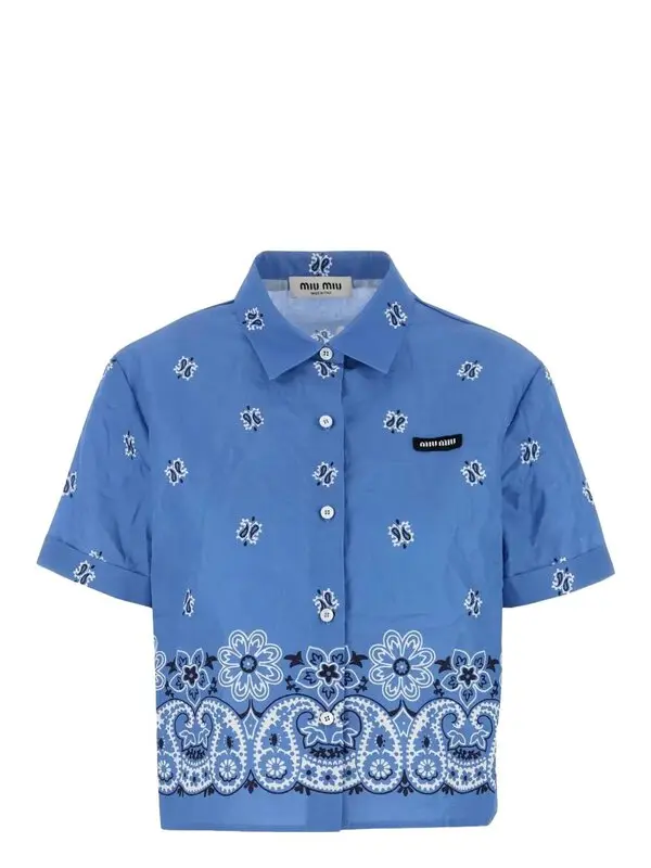 Miu Miu Bandana Print Shirt - Light Blue