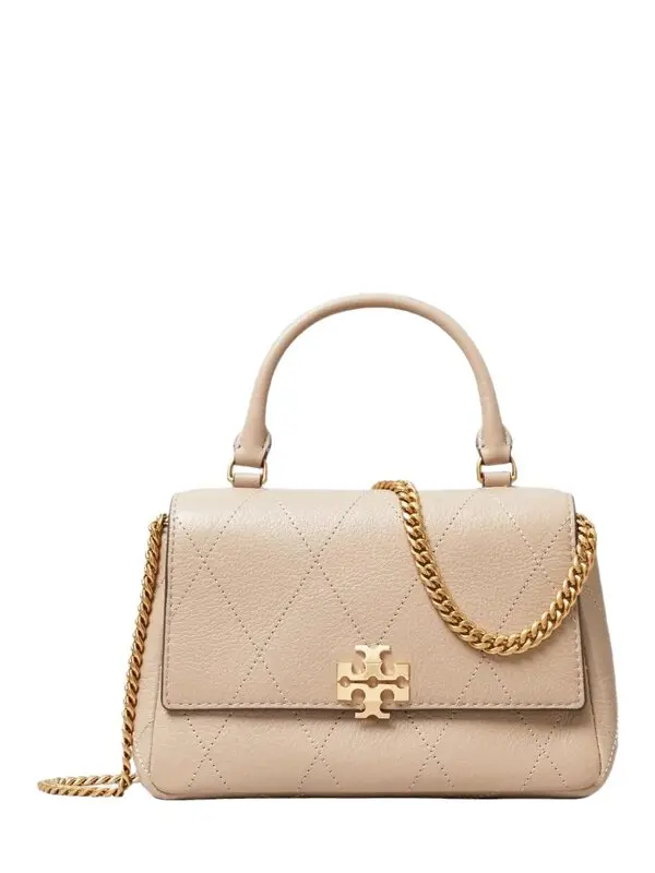 Tory Burch Charlie Top Handle Chain Wallet - Beige