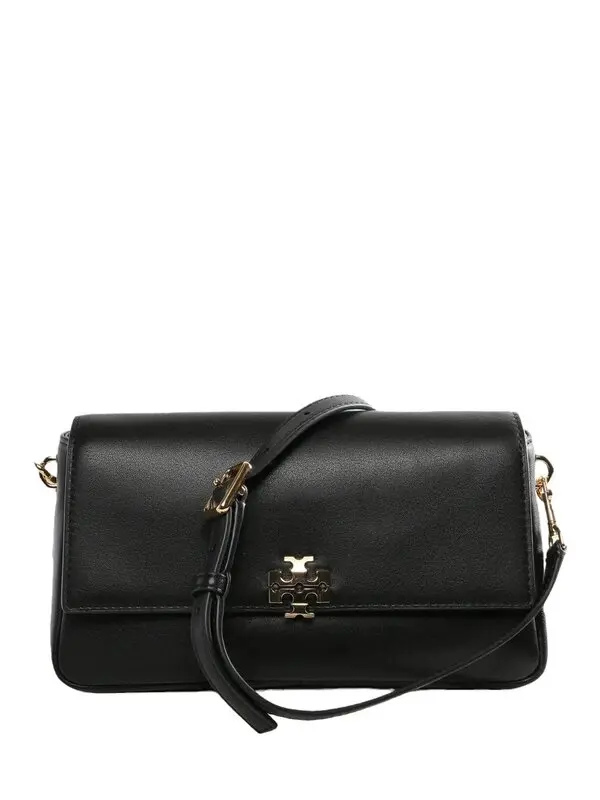 Tory Burch Charlie Small Leather Shoulder Bag - Black