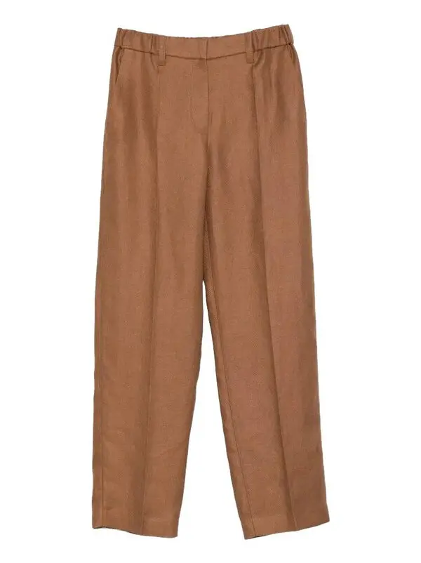Brunello Cucinelli Linen Trousers - Brown