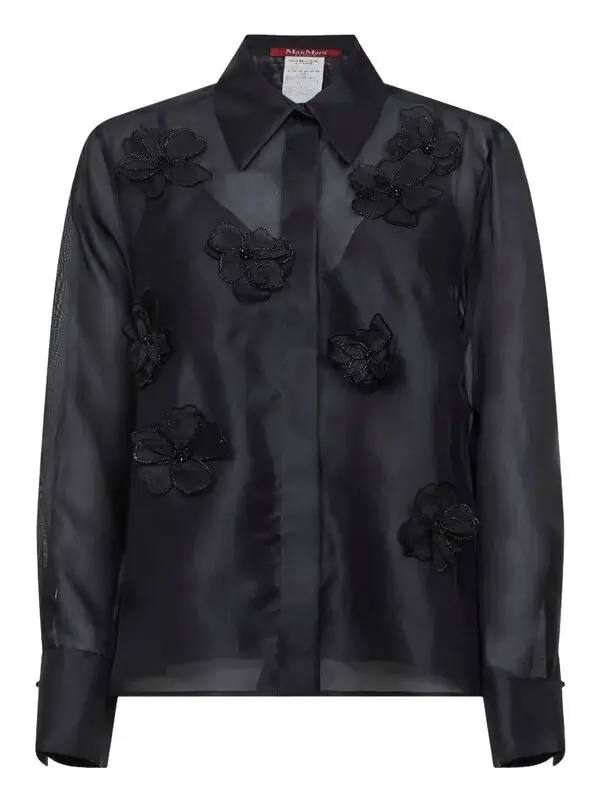 Max Mara Agi Silk Shantung Shirt - Black