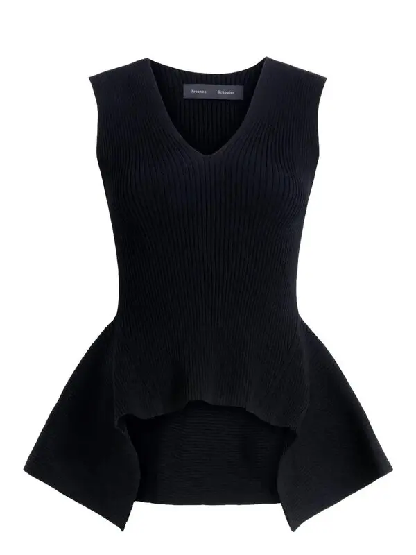 Proenza Schouler Eugenia Stretch Knit Top - Black