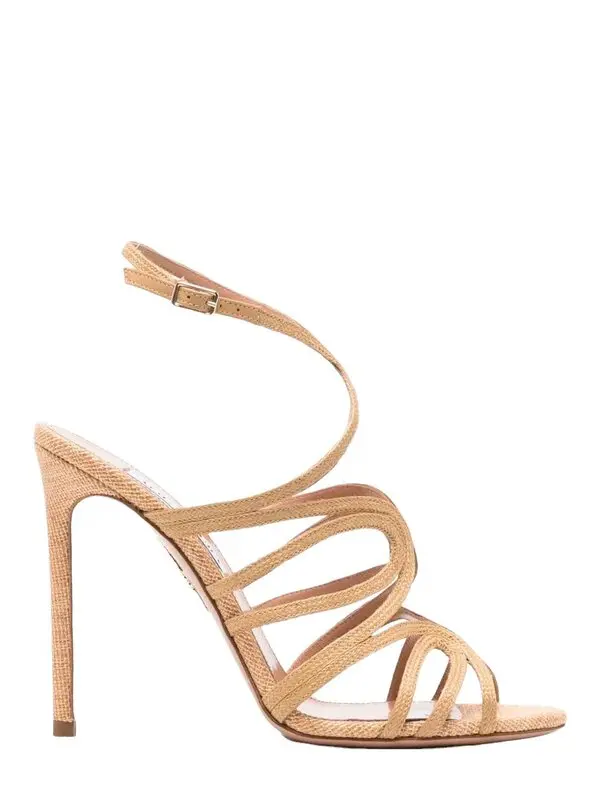 AQUAZZURA Serenade Raffia Sandal - Beige