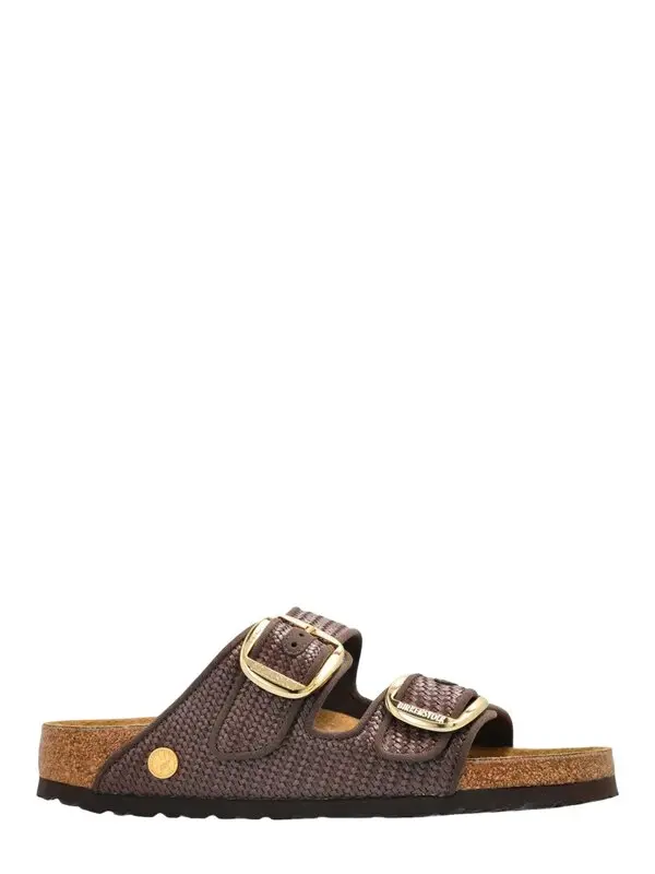 BIRKENSTOCK Arizona Big Buckle Raffia Sandals - Brown