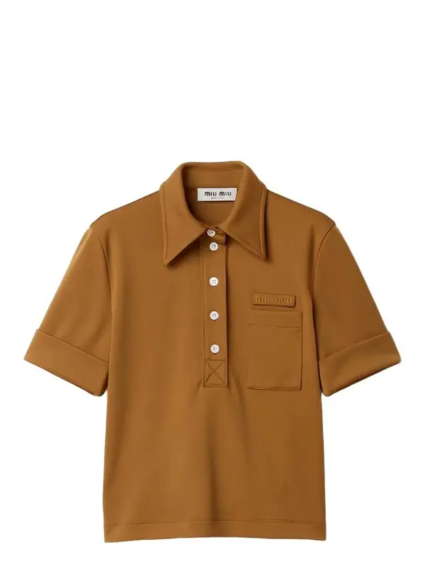 Miu Miu Short Sleeve Polo - Brown