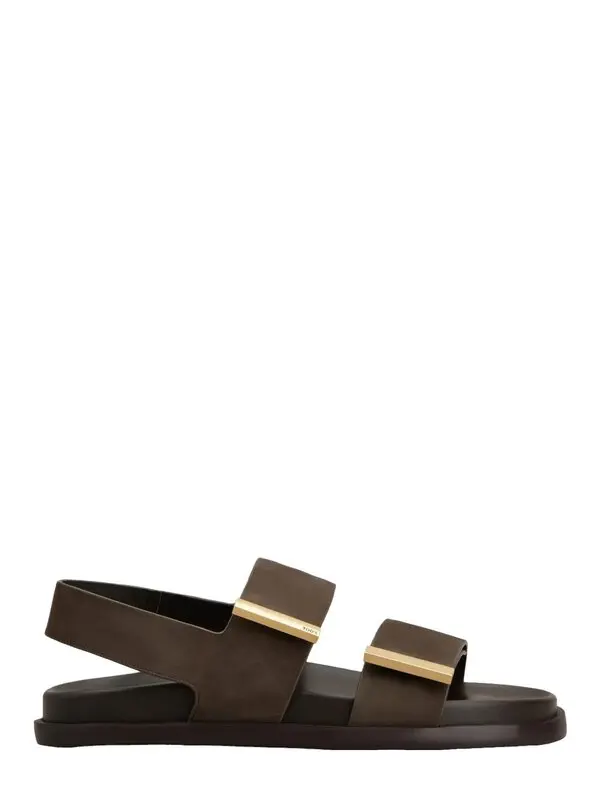 TOD'S Leather T Sandal - Brown