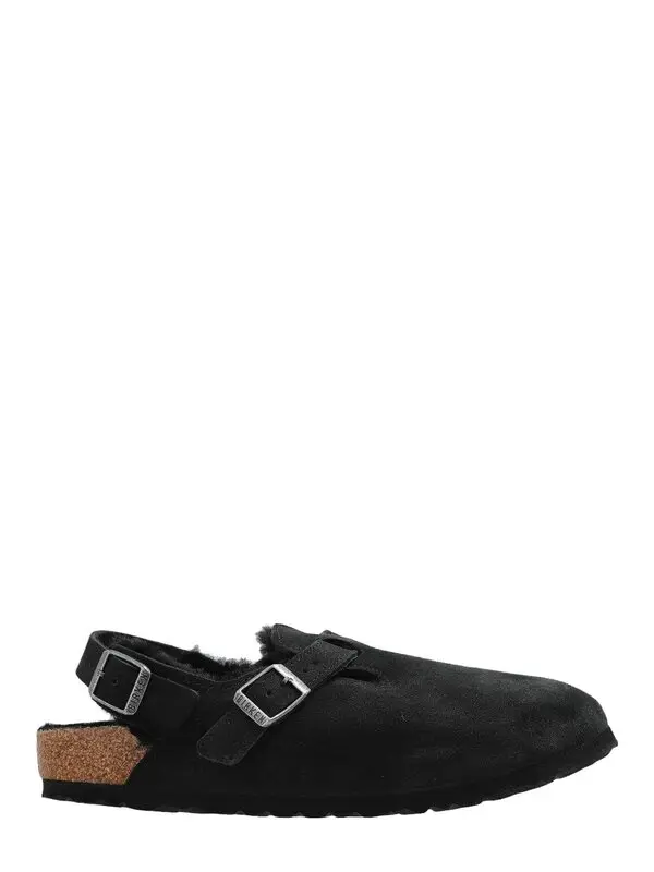BIRKENSTOCK Tokio Inside Shearling Suede Loafers - Black