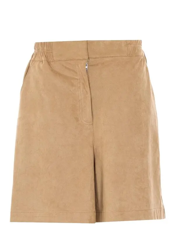URBAN CODE Faux Leather Shorts - Beige