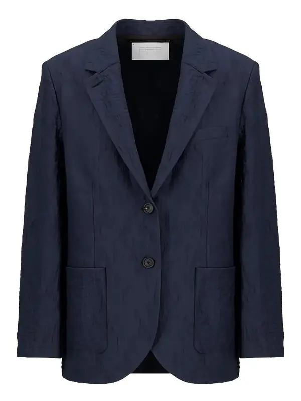 Harris Wharf London Crinkled Single Breasted Jacket - Blue