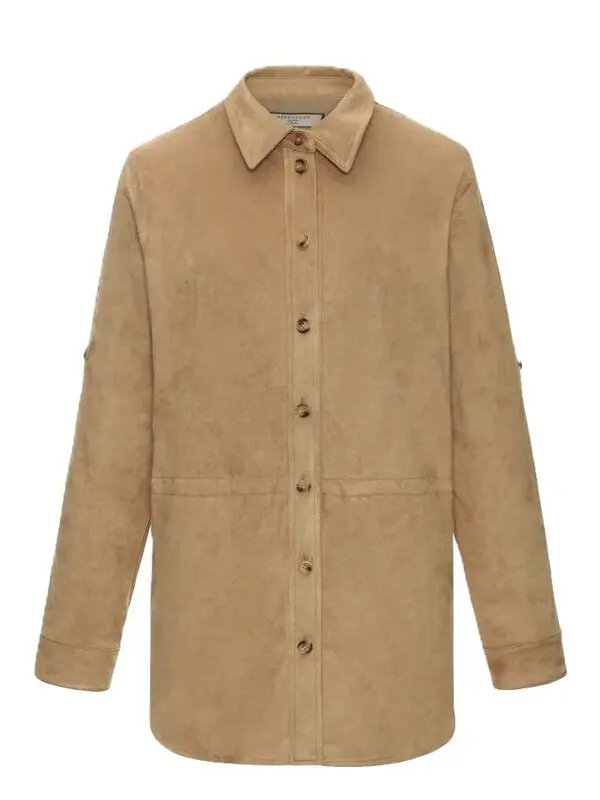 URBAN CODE Faux Leather Shirt - Beige