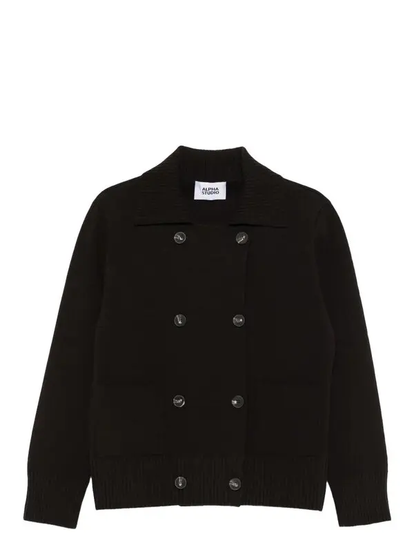 Alpha Studio Knit Jacket - Brown