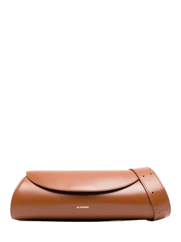 JIL SANDER Cannolo Sm Leather Shoulder Bag - Brown