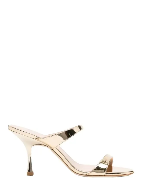 STUART WEITZMAN Metallic Leather Nudist Slide - Gold