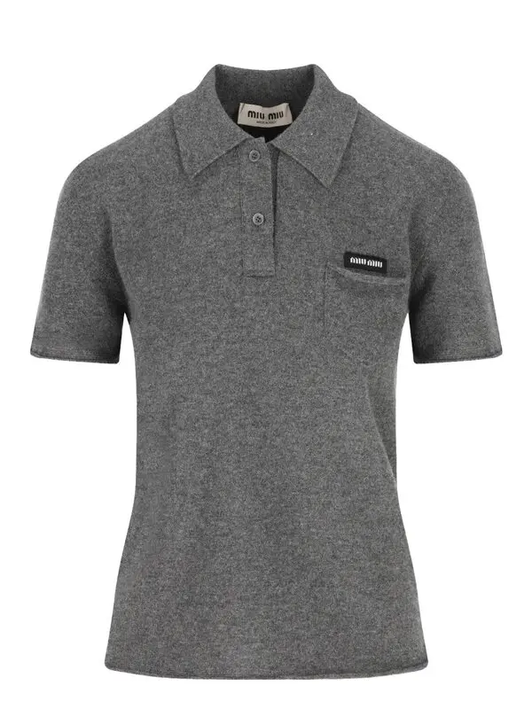 Miu Miu Cashmere Polo Shirt - Gray