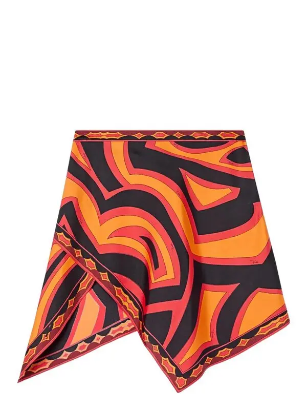 Emilio Pucci Labyrinth Print Silk Skirt - Orange
