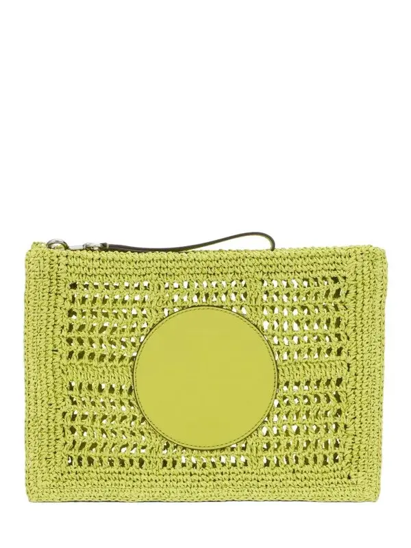 Tory Burch Ella Logo Clutch - Green