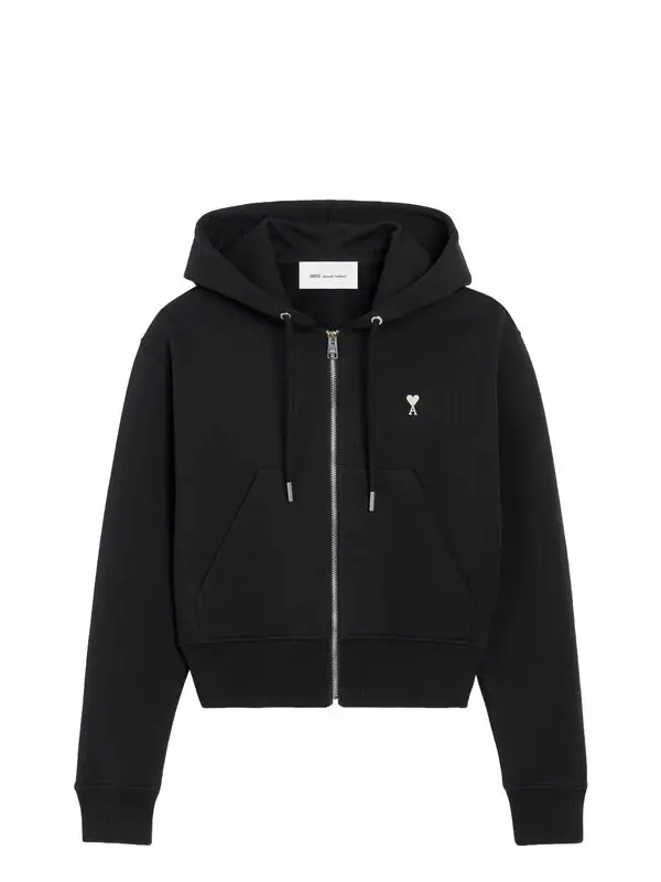 AMI Paris Adc Zip Hoody - Black