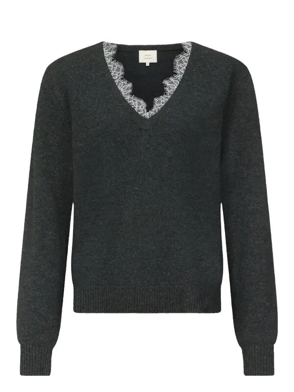 Loulou De Saison Leyla V-neck Sweater - Gray