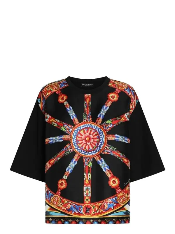 Dolce & Gabbana Carretto Print Tee - Black