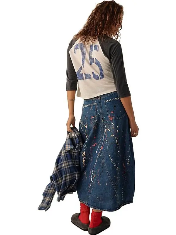 TRICIA FIX Bittersweet Denim Maxi Skirt - Keepsake Blue