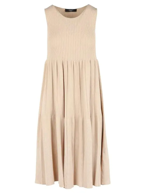 Max Mara Round-necked Sleeveless Dress - Nude
