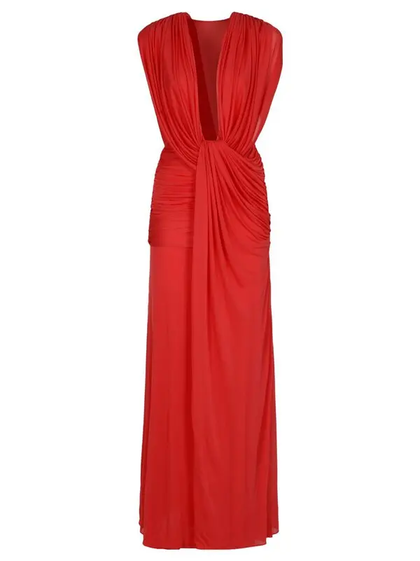 Christopher Esber Ripple Ruched Draped Maxi Dress - Red