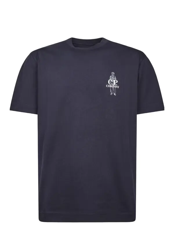 C.P. COMPANY Logo Embroidered Crewneck T-shirt - Black