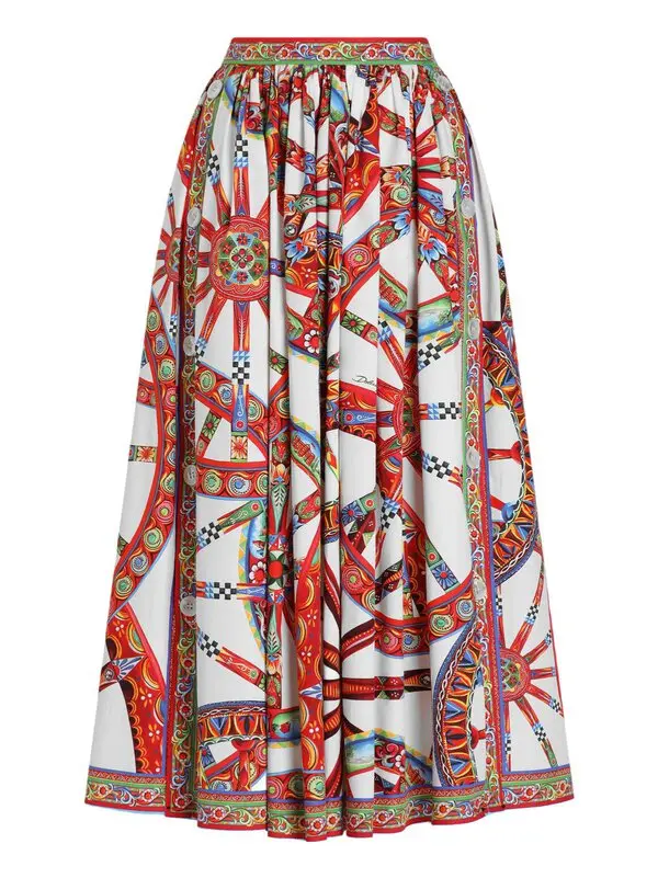 Dolce & Gabbana Carretto Printed Midi Skirt - Multi-color